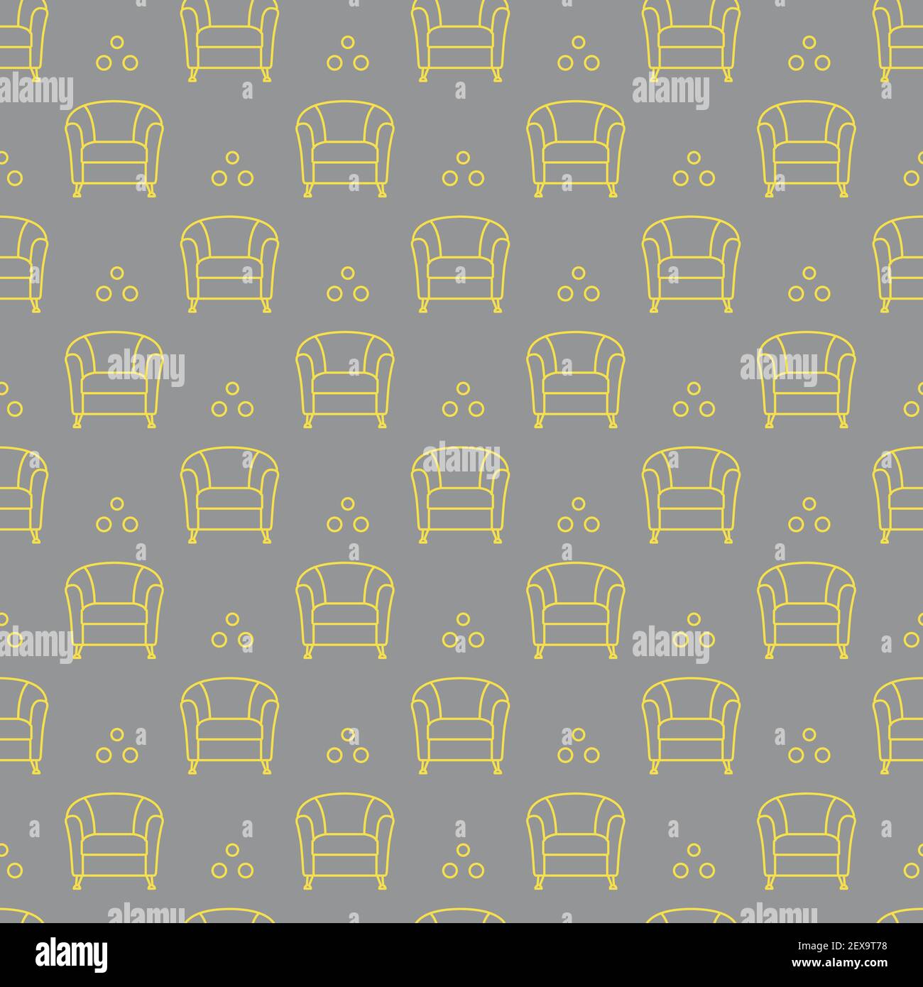 Vector seamless armchair pattern. Cushioned furniture. Design for banner, poster or print ...