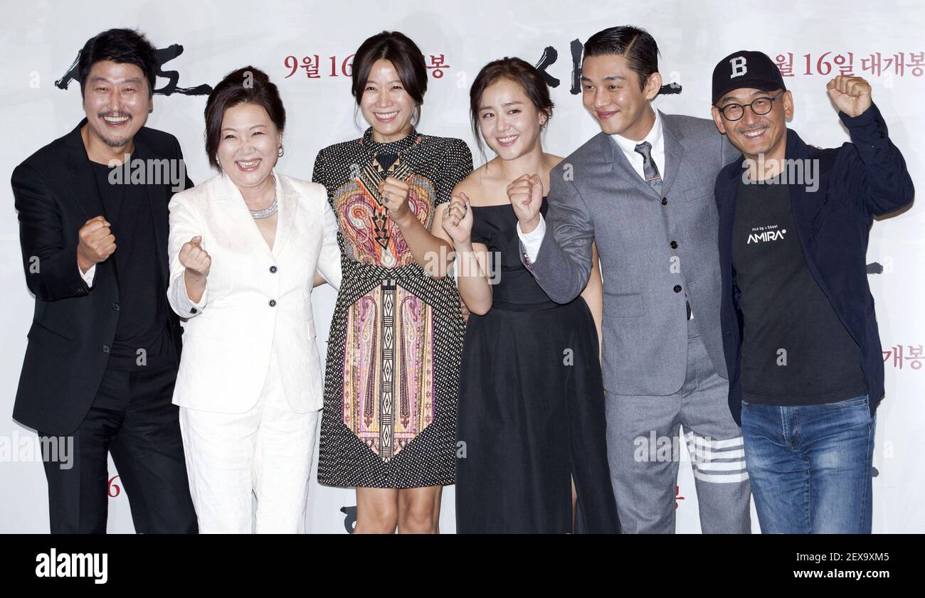 3 September 2015 - Seoul, South Korea : (L to R) South Korean actors ...