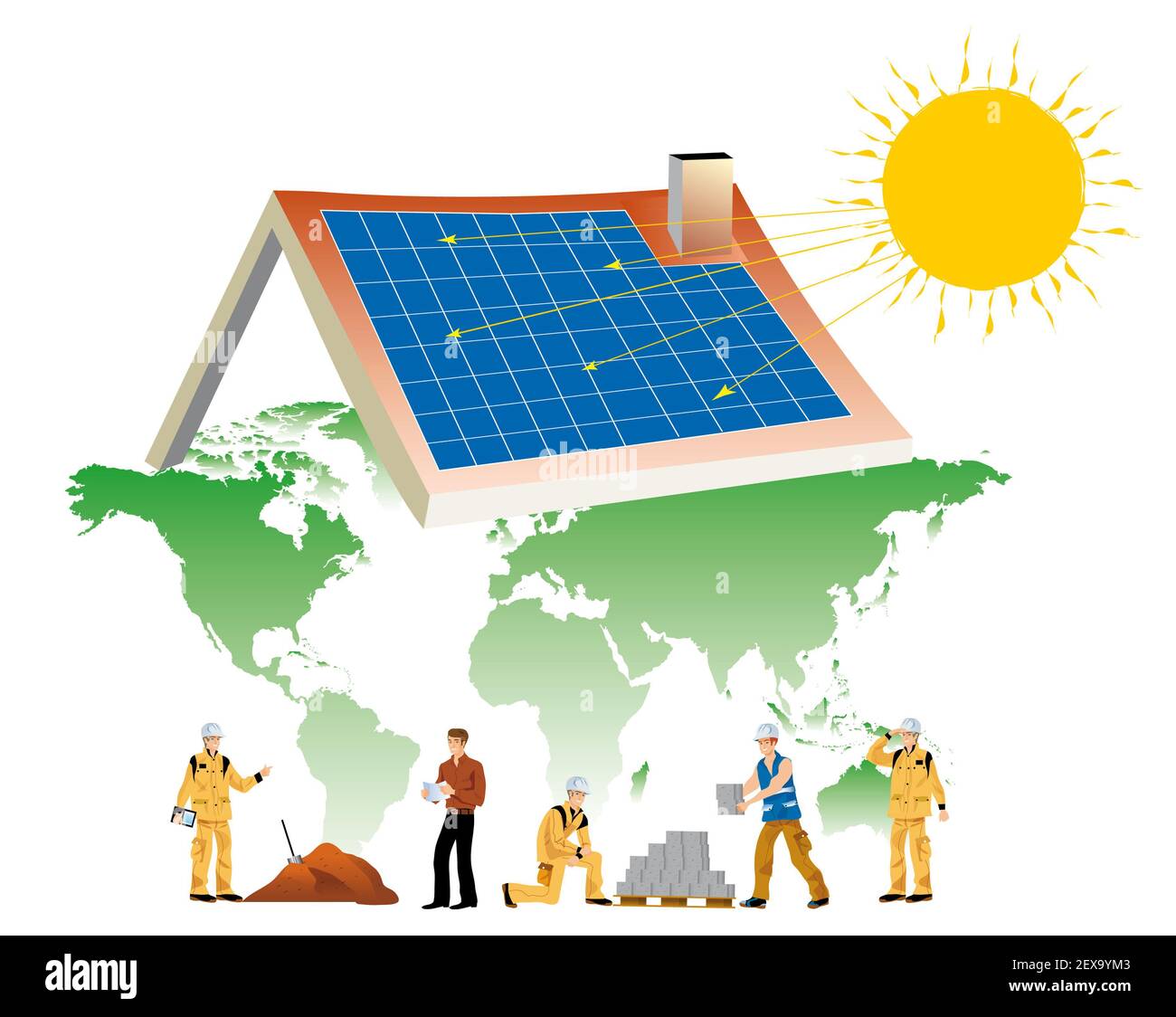 Solar energy world map hi-res stock photography and images - Alamy