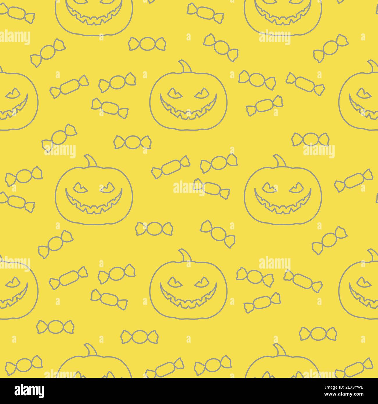 Halloween vector seamless pattern with pumpkin and candy. Design for ...