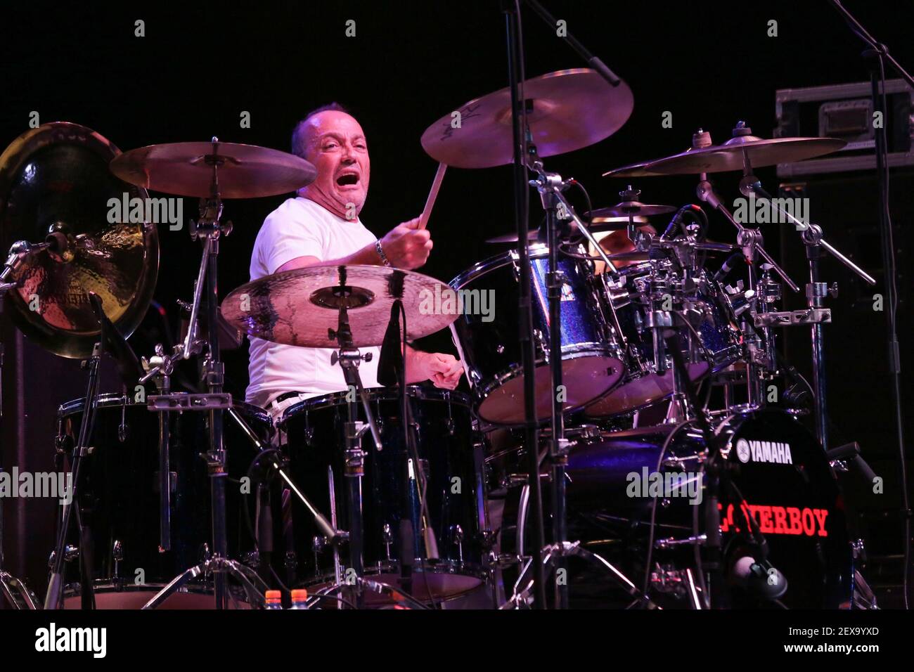 FL: Loverboy Matt Frenette performs during the opening act for Rick ...