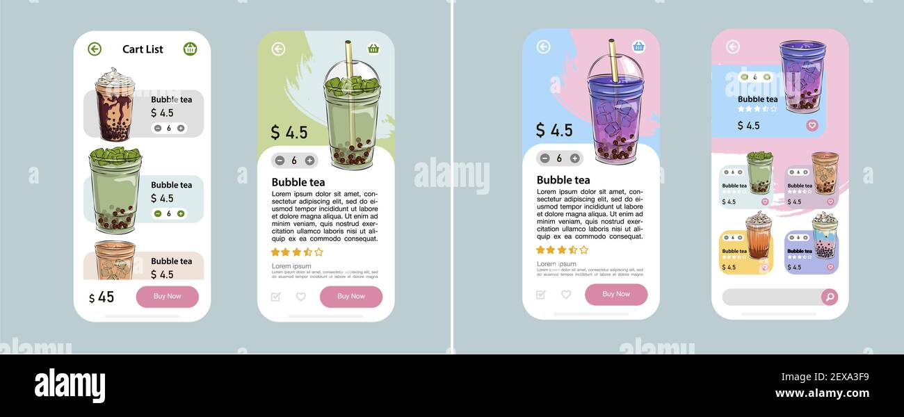 Boba tea tapioca bubbles Stock Vector Images - Alamy