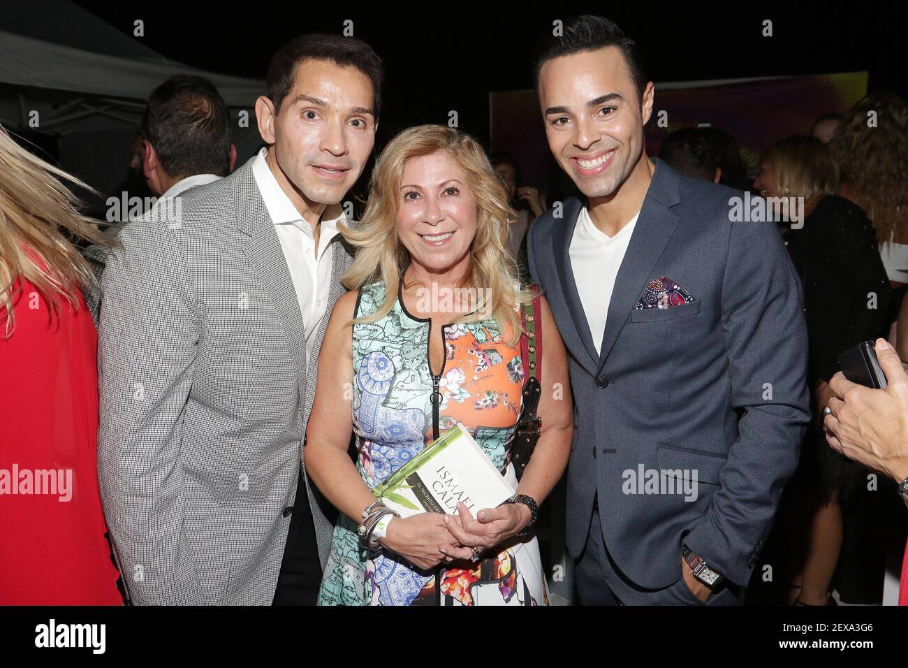 MIAMI BEACH, FL-SEPT 10: Luis Perez, Mariela Alcala and Eric Cuesta are ...