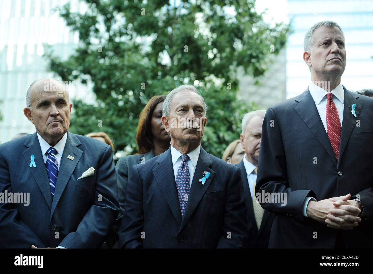 (L-R) Former New York City Mayors Rudy Giuliani and Michael Bloomberg ...