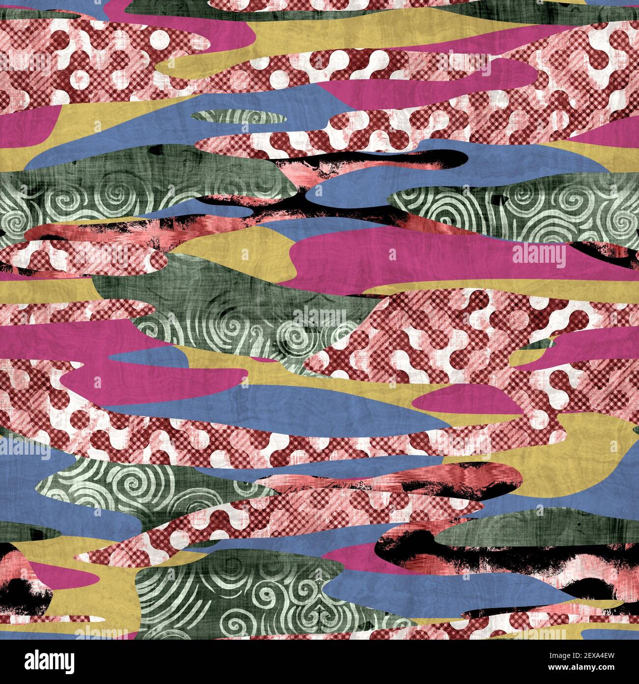 Seamless collage in camo shapes vivid montage Stock Photo - Alamy