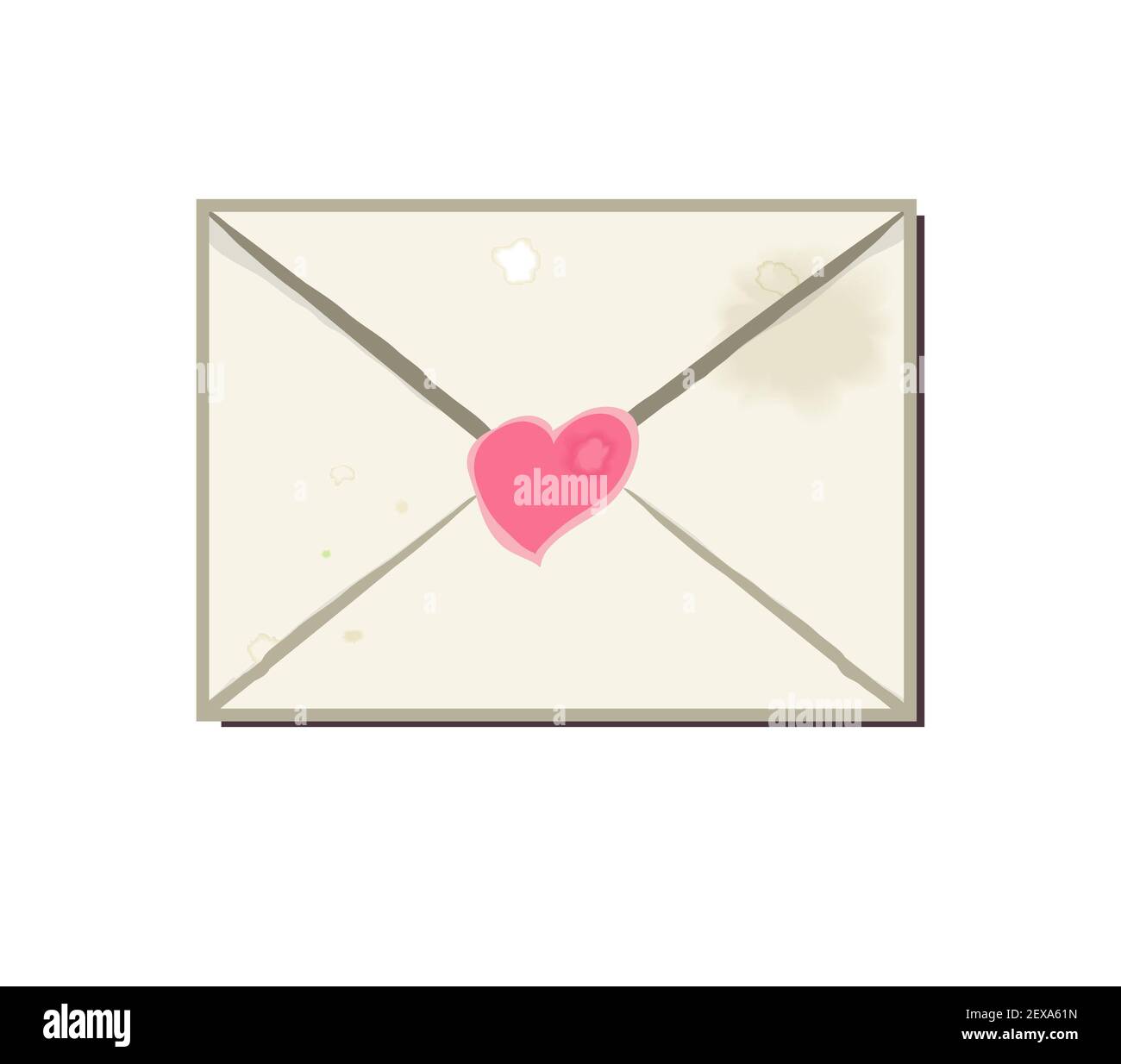 Sweet pink envelope heart Cut Out Stock Images & Pictures - Alamy