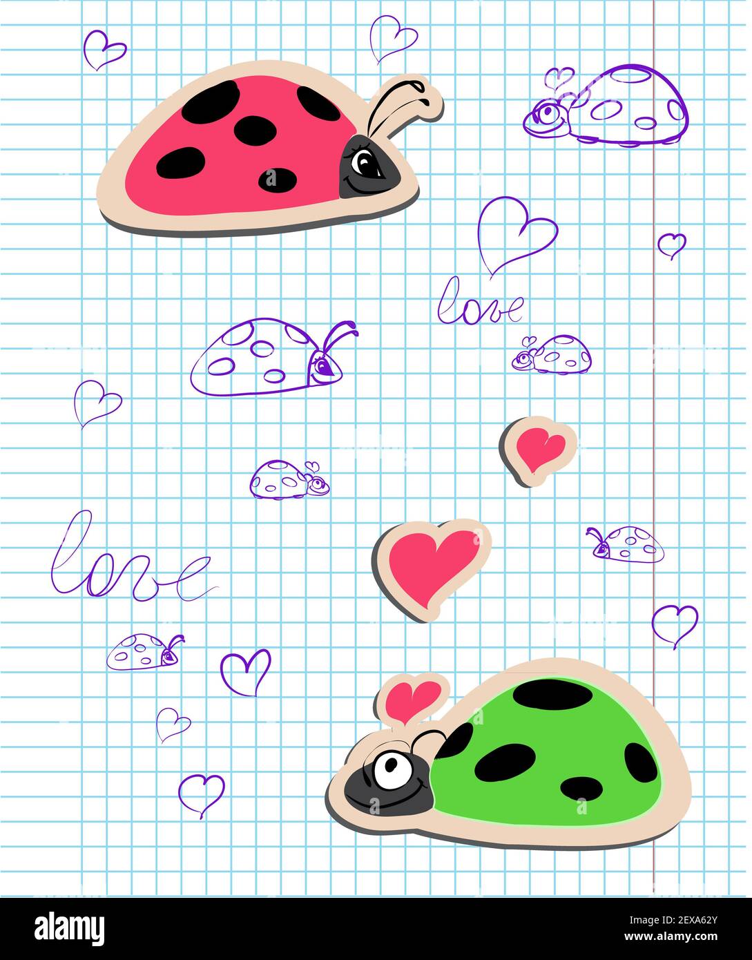 Ladybugs in love Stock Photo - Alamy