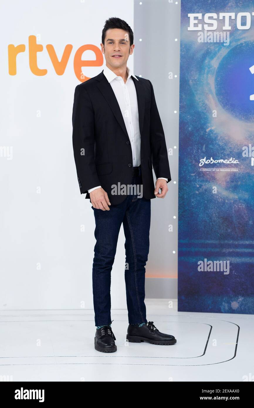 Actor Alejo Sauras seen during the 'Estoy Vivo' photocall at RTVE Stock ...