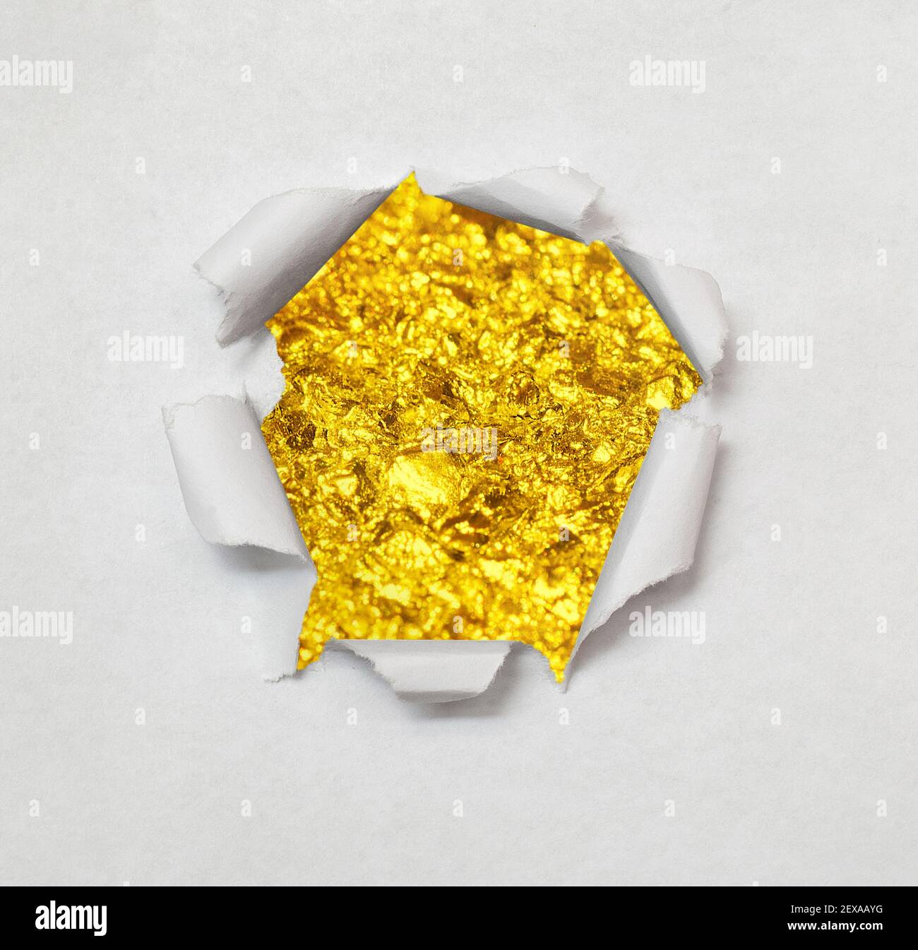 Ripped paper background with gold textured Stock Photo - Alamy