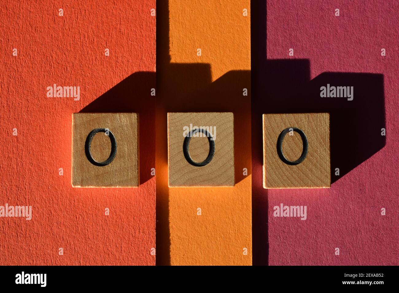 OOO Acronym for Out Of Office in wooden alphabet letters isolated on ...