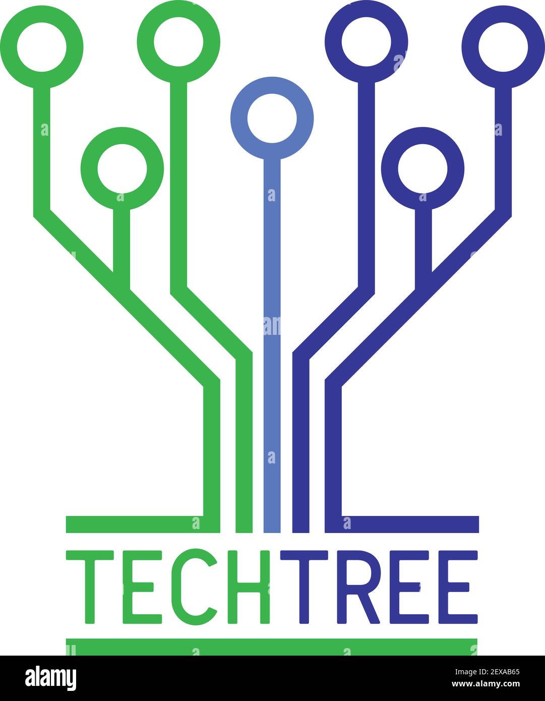 technology tree logo on white background. vector illustration Stock ...