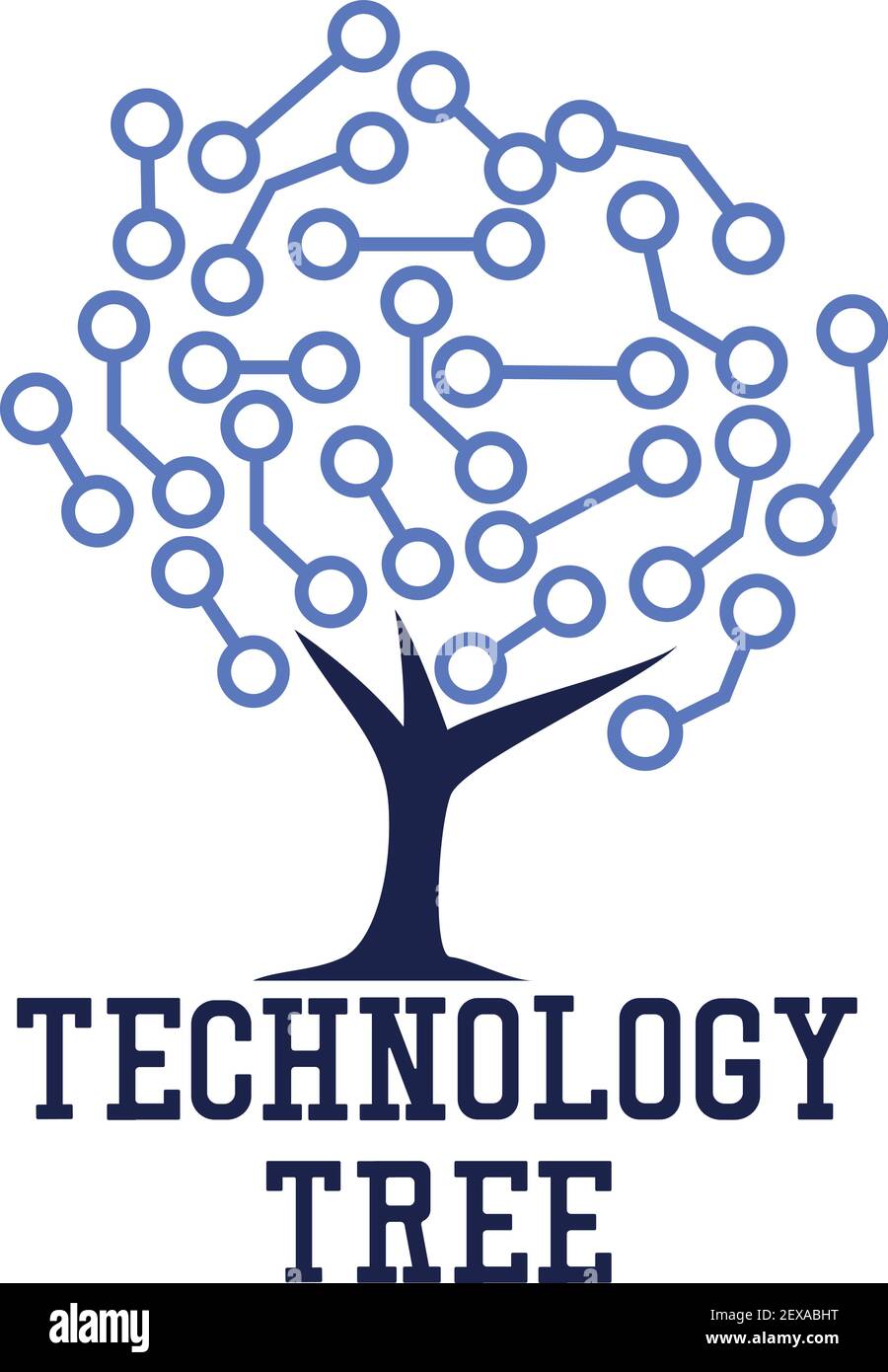technology tree logo on white background. vector illustration Stock ...