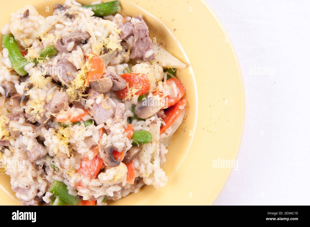 lamb risotto with fresh vegetables Stock Photo - Alamy