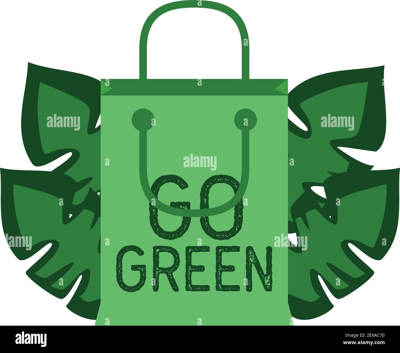 go green shopping bag isolated on white background Stock Vector Image ...