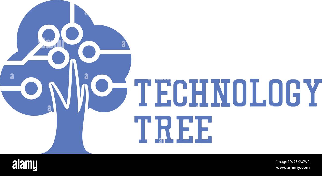 technology tree logo on white background. vector illustration Stock ...
