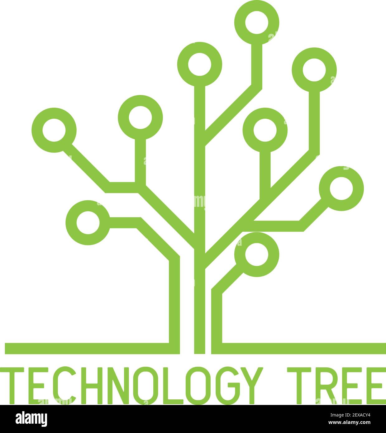 technology tree logo on white background. vector illustration Stock ...