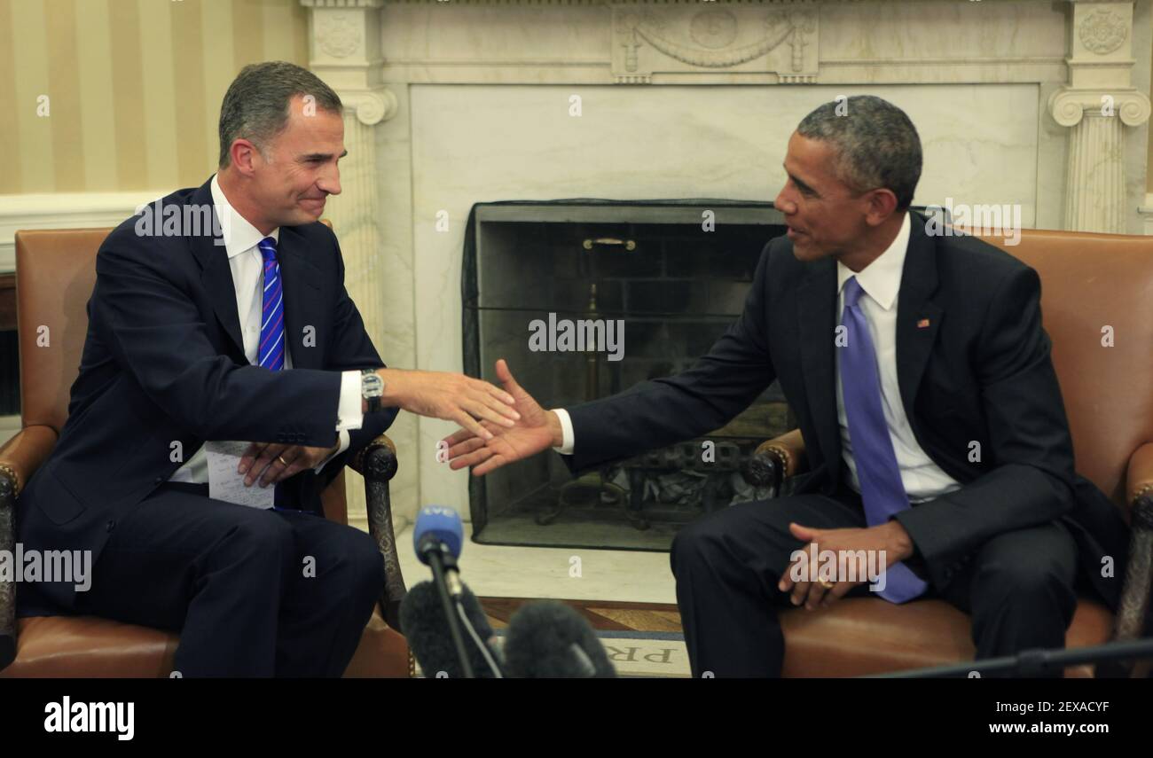 President Barack Obama holds a bilateral meeting with King Felipe VI of ...