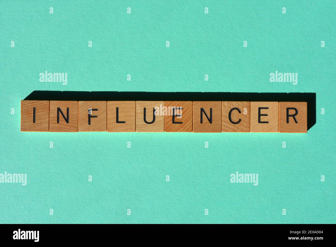 Influencer, word in wooden alphabet letters isolated on plain ...