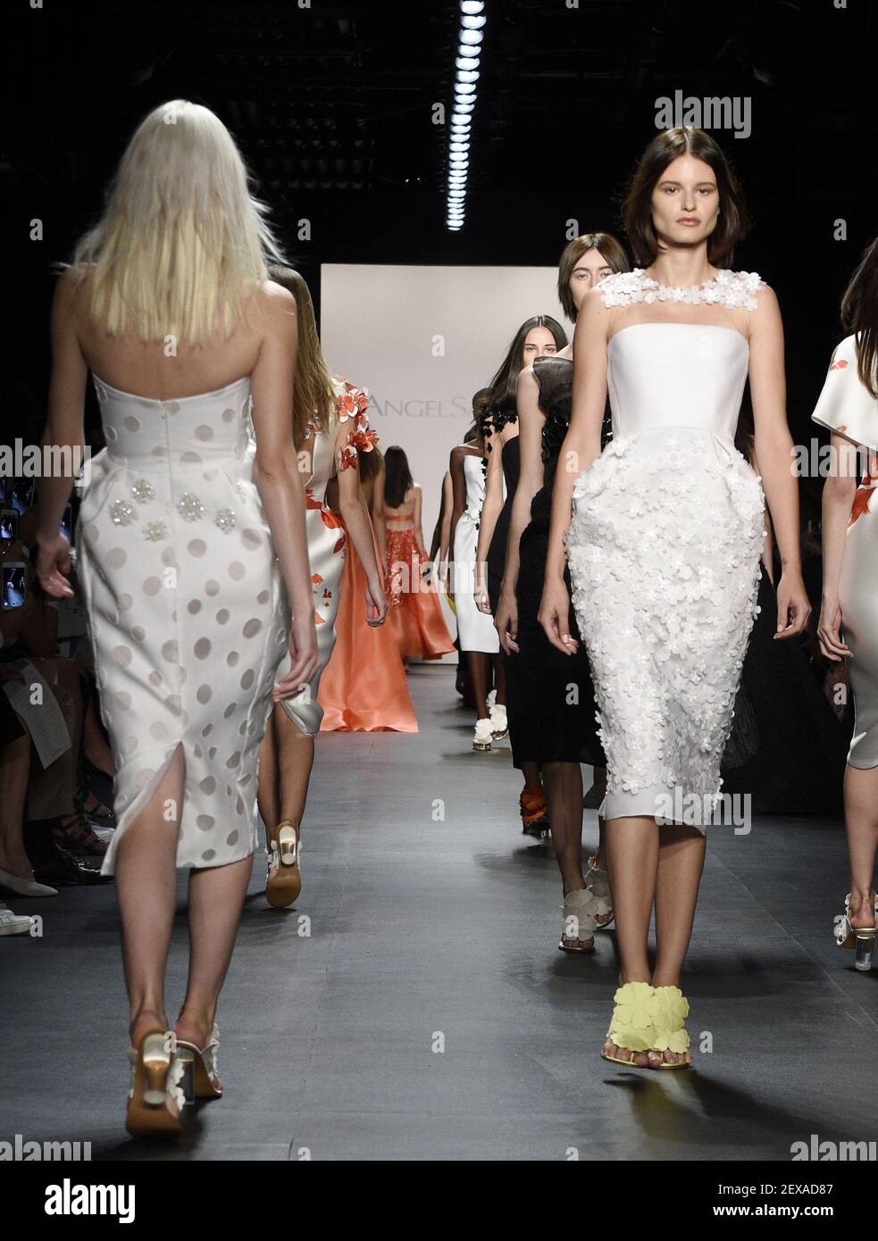 The Angel Sanchez Spring 2016 Collection, nails by Morgan Taylor, held at Moynihan Station ...