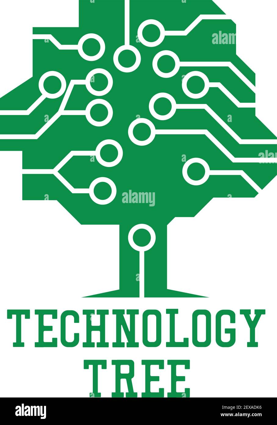 technology tree logo on white background. vector illustration Stock ...