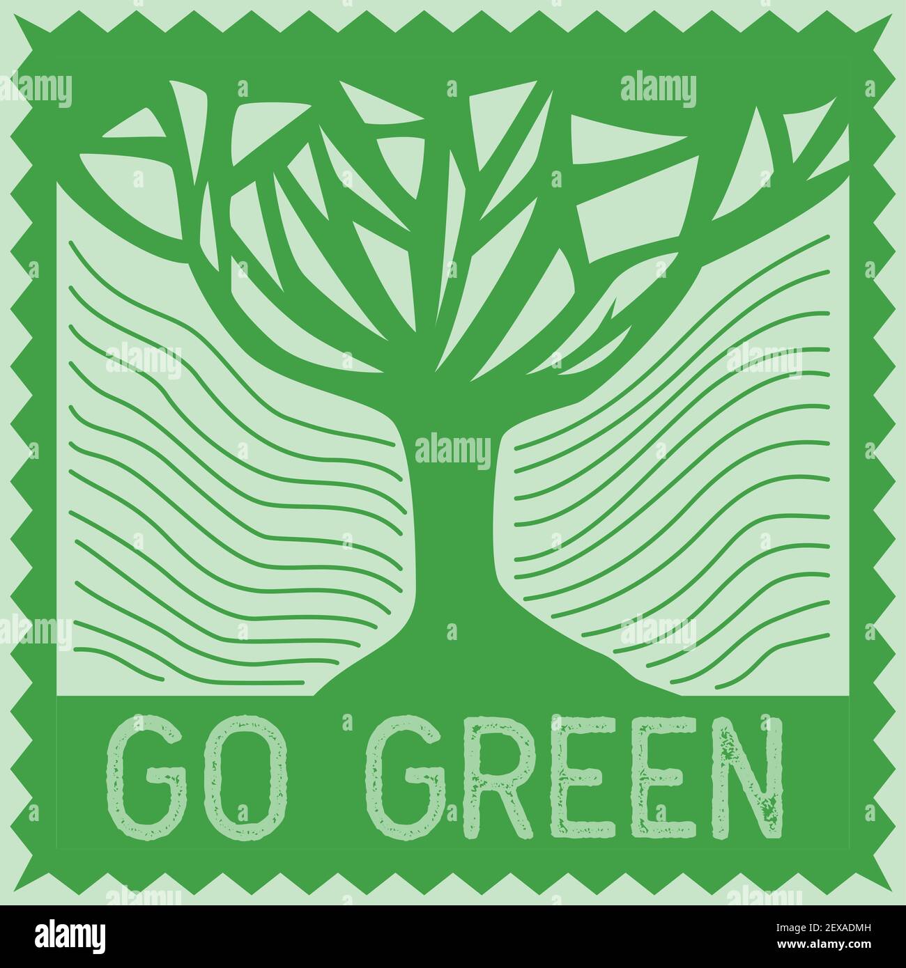 go green postcard. vector illustration Stock Vector Image & Art - Alamy