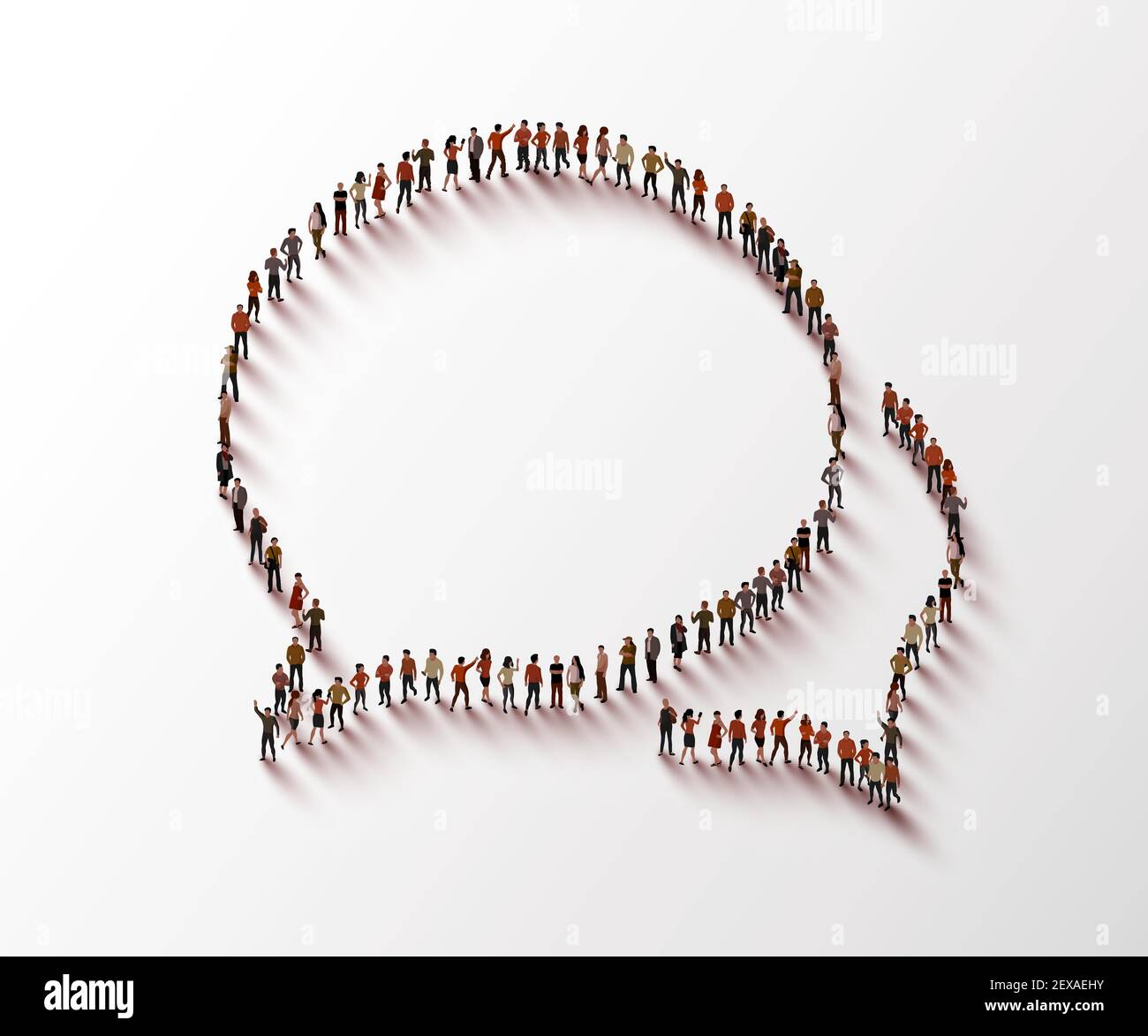 Crowd in shape of speech hi-res stock photography and images - Alamy