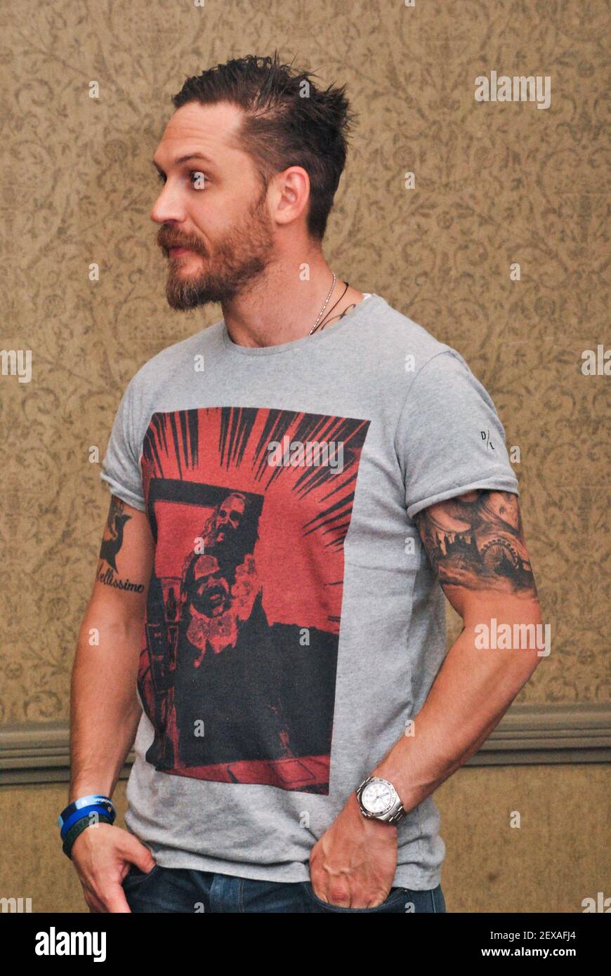 Tom Hardy at the Hollywood Foreign Press Association press conference ...