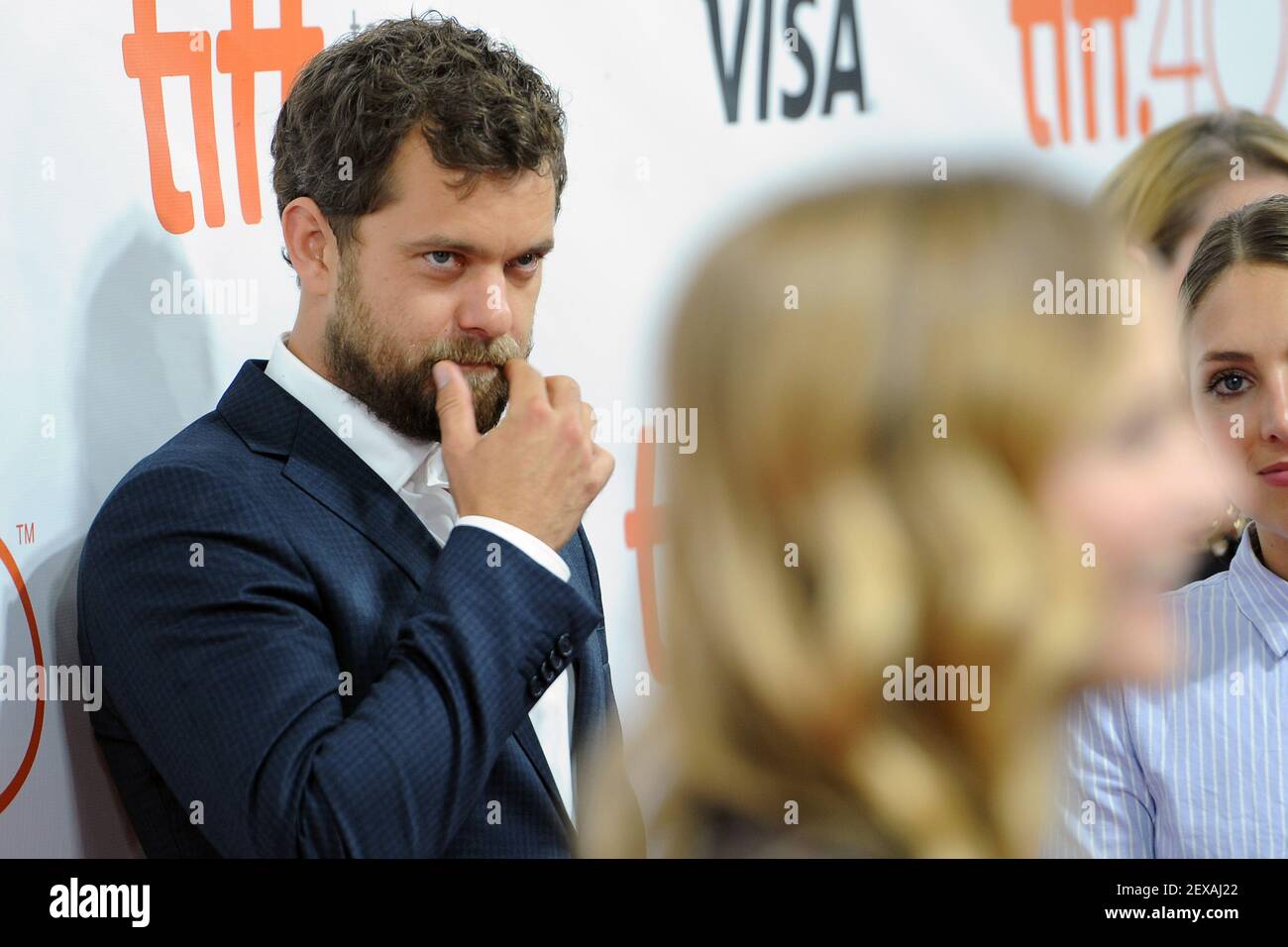 Actor Joshua Jacskon watches Diane Kruger give an interview on the red ...
