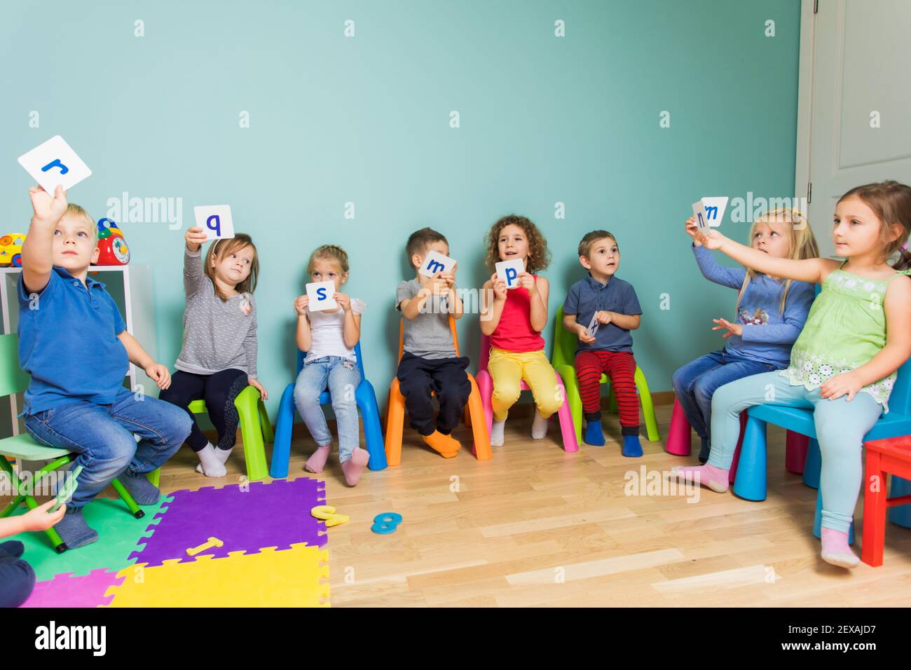 First introduction to the world of letters Stock Photo - Alamy