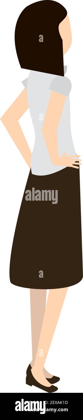 back view woman character isolated Stock Vector Image & Art - Alamy