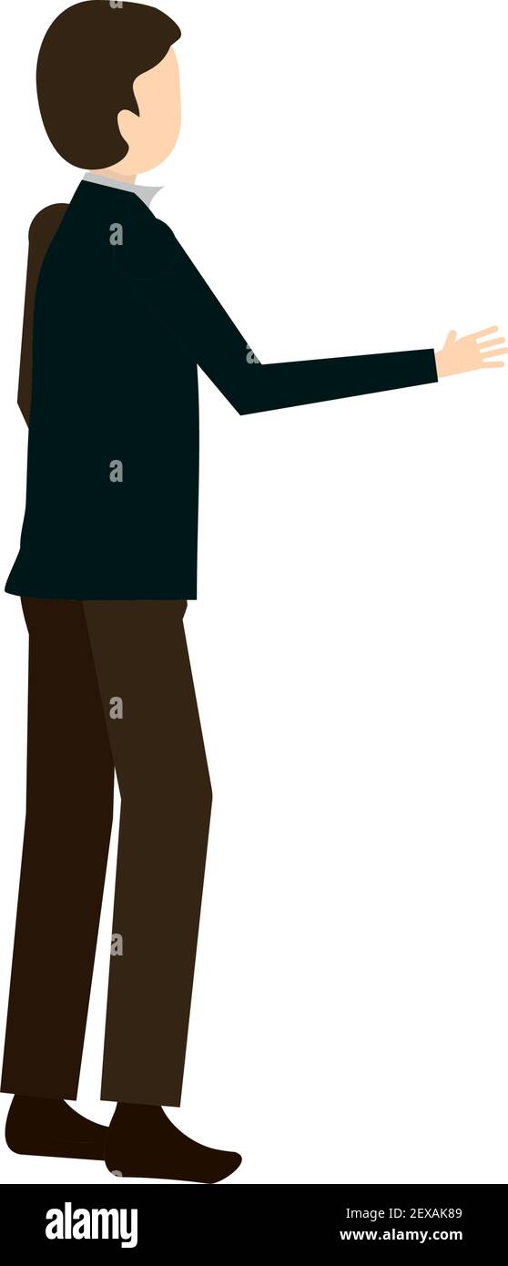 businessman character back view isolated Stock Vector Image & Art - Alamy