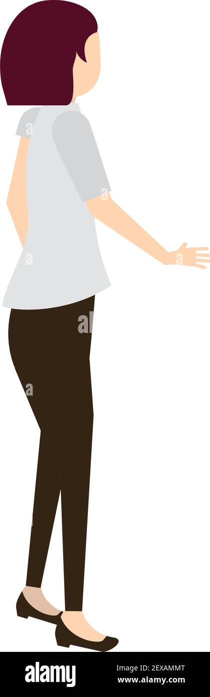 businesswoman back view standing isolated Stock Vector Image & Art - Alamy