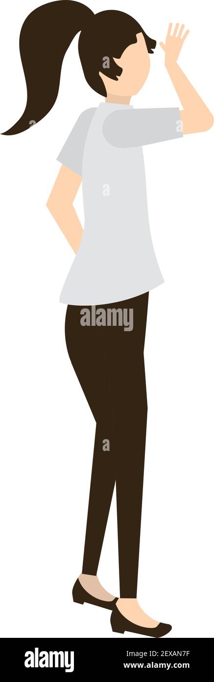 woman pony tail back view Stock Vector Image & Art - Alamy