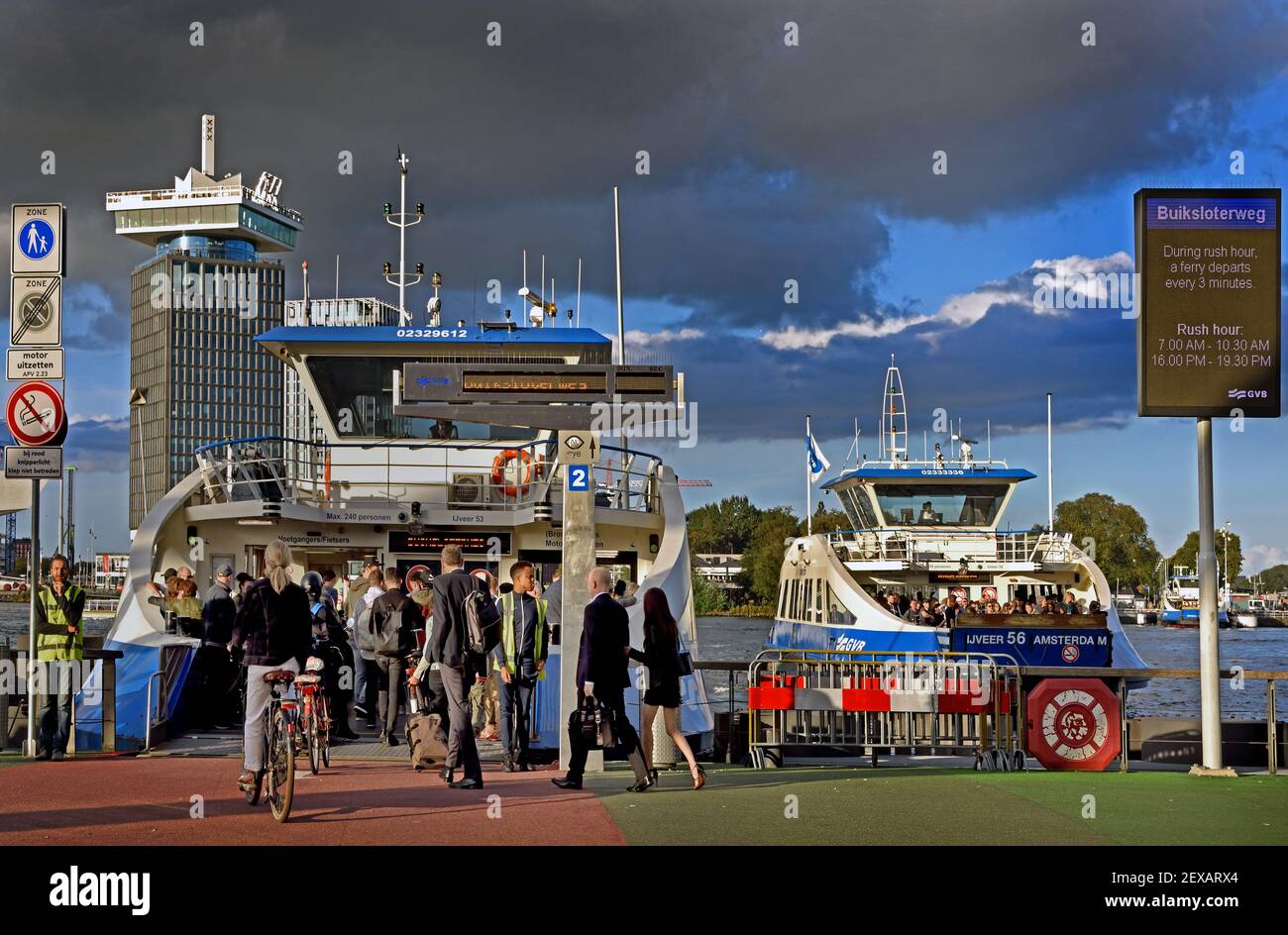 Ferry ( IJveer ) Amsterdam IJ Port Harbor Central Station public ...