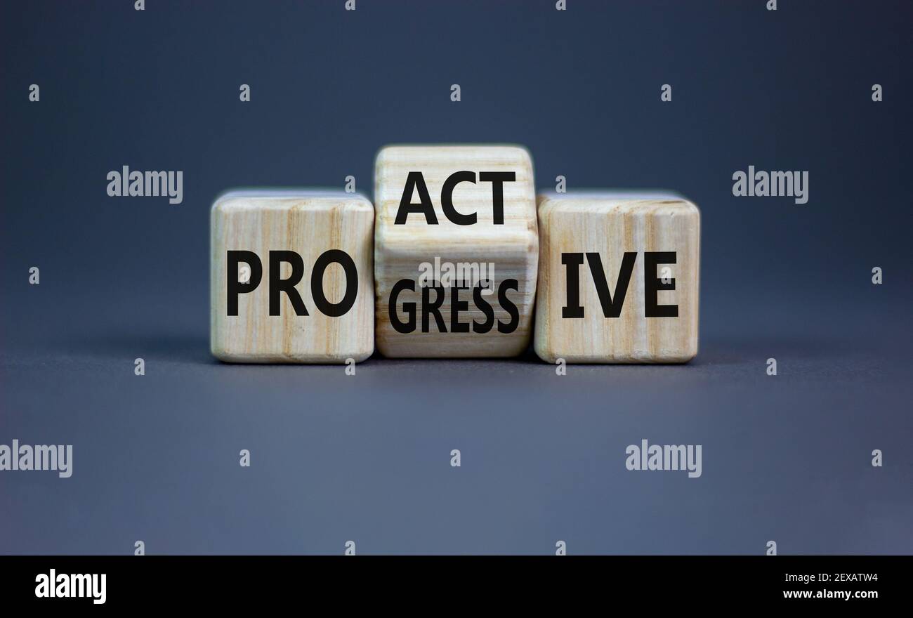Proactive and progressive symbol. Turned cubes and changed the word ...