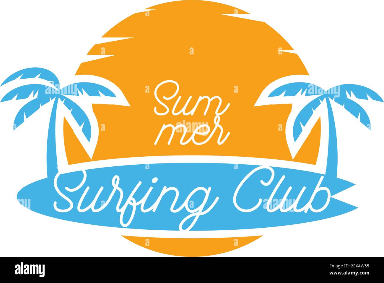 surfing logo for surfing festival isolated on white background. vector ...