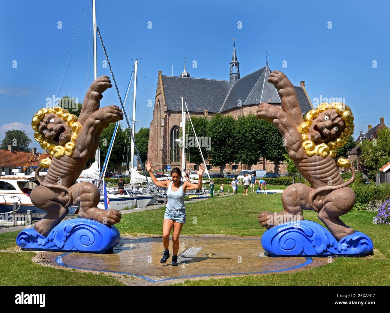 Workum Friesland, The Netherlands one of the eleven fountains which ...