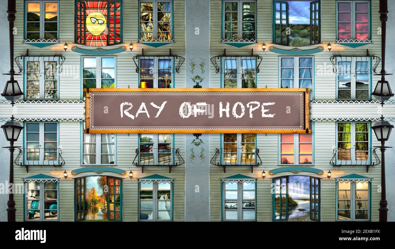 Street Sign the Direction Way to Ray of Hope Stock Photo - Alamy