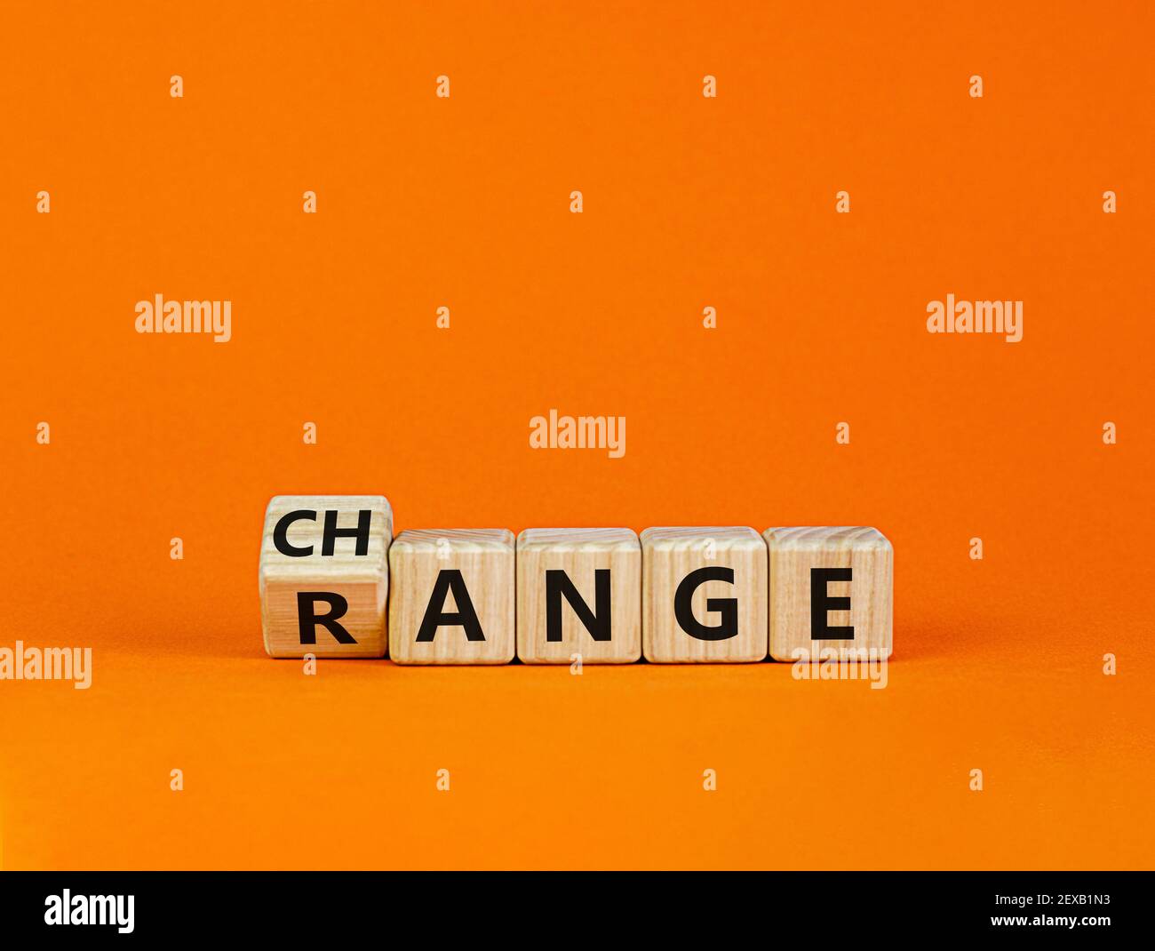 Change range symbol. Turned a cube and changed the word 'change' to ...