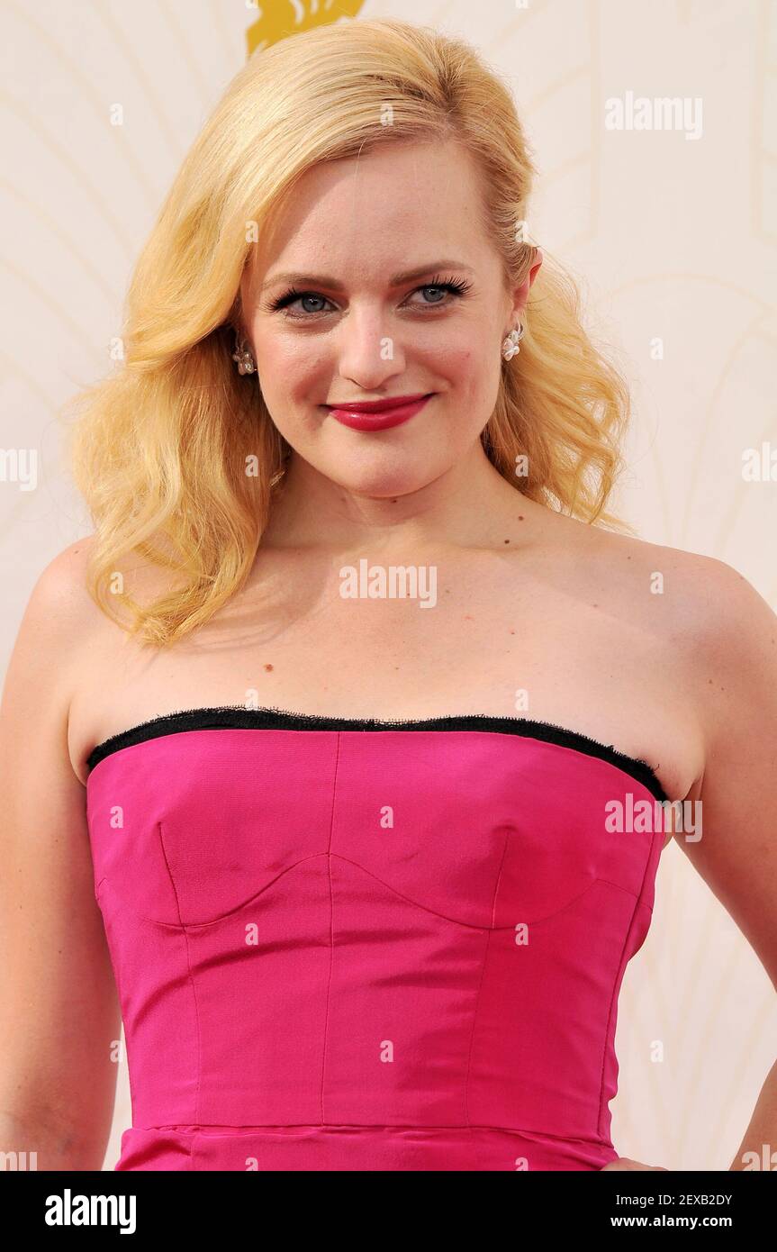 Elisabeth Moss arrives at the 67th Emmy Awards held at Microsoft ...