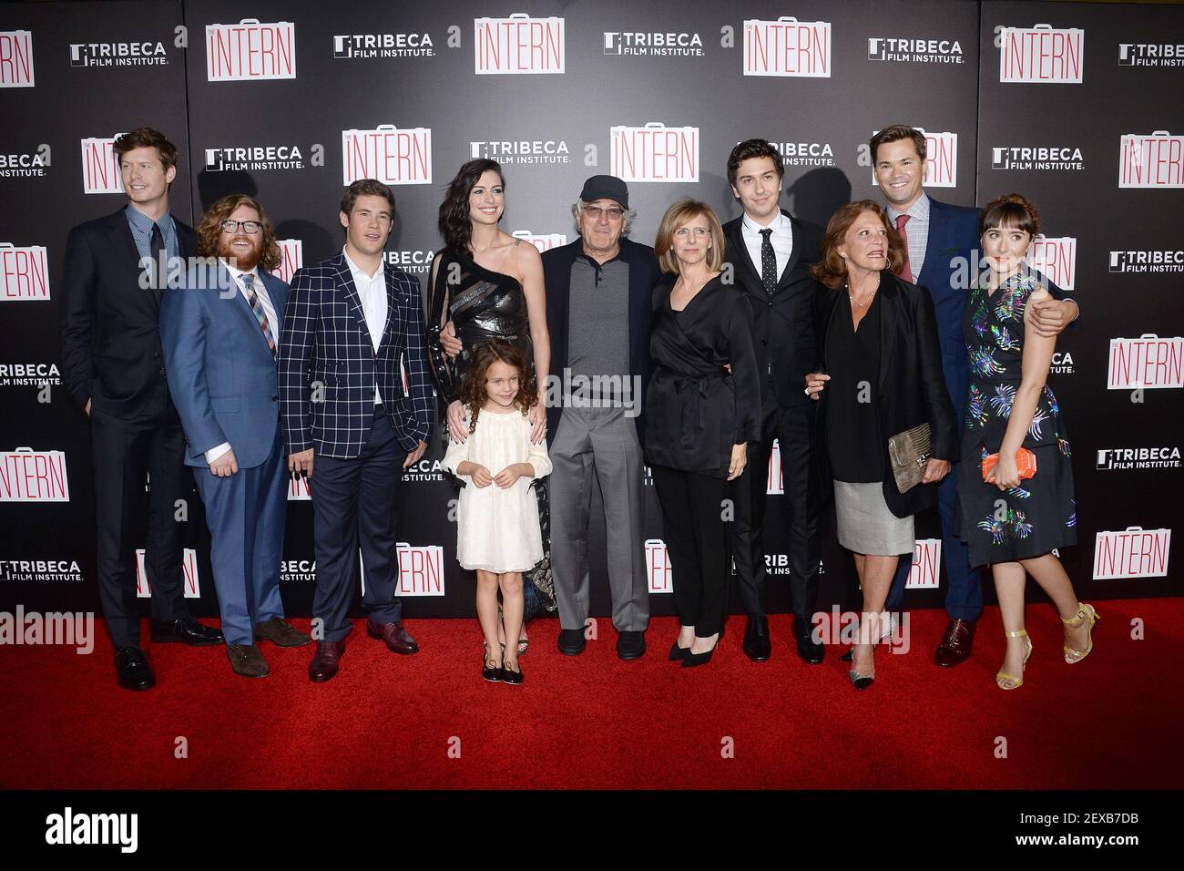 (L-R) Andrew Rannells, Zack Pearlman, Adam Devine, JoJo Kushner, Anne ...