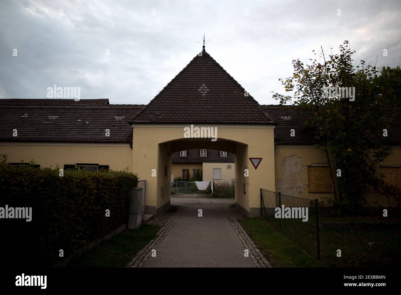 Entrance to the area that used to hold office buildings for soldiers in ...