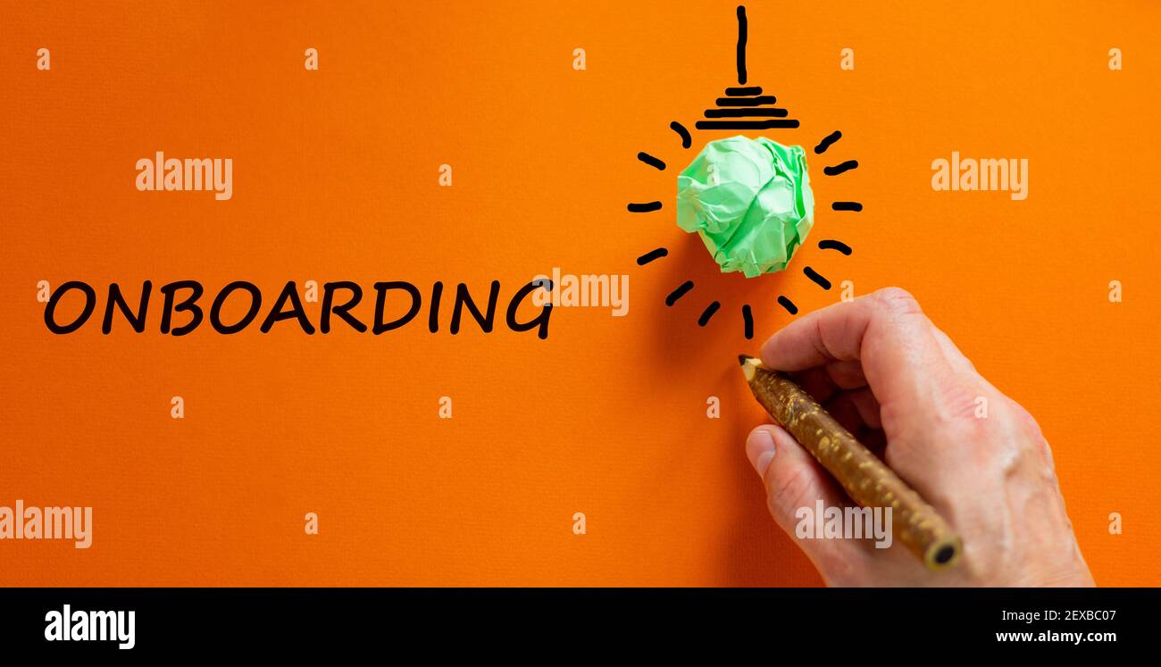 Onboarding symbol. Businessman writing the word 'onboarding', isolated ...