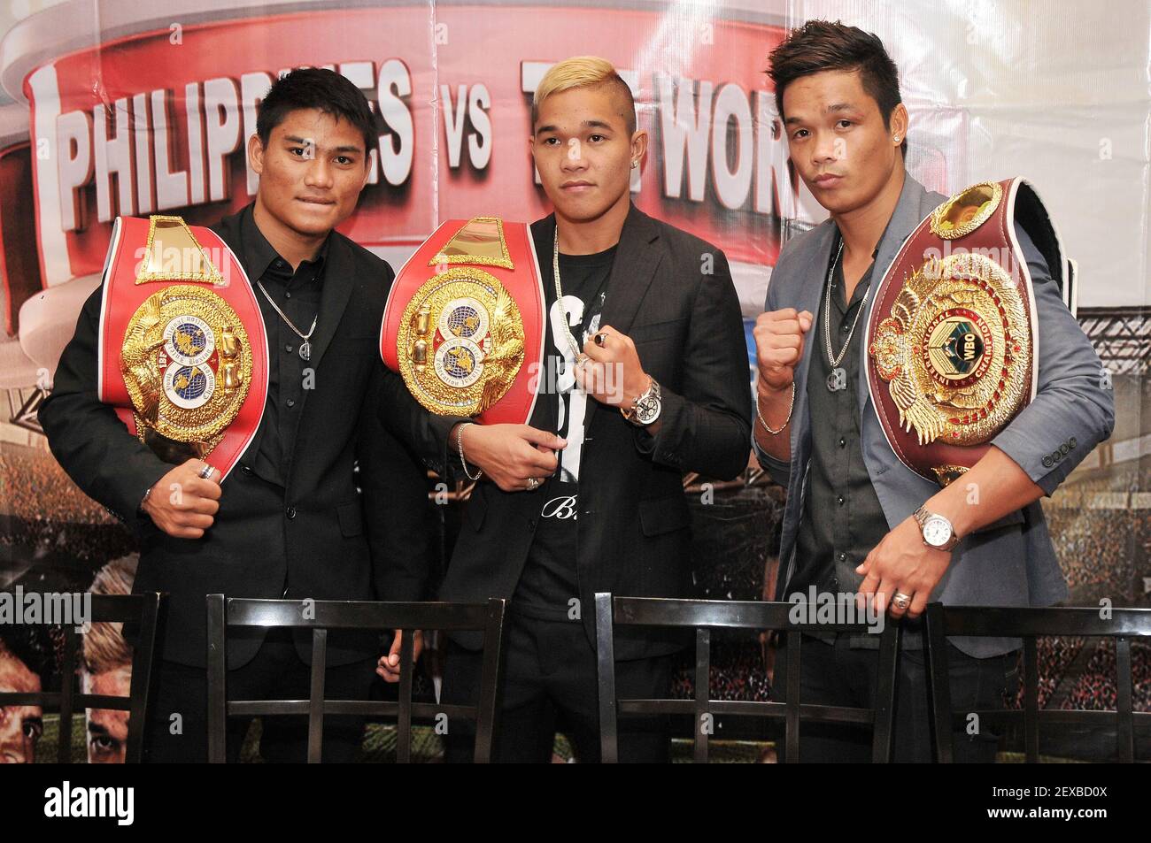(L-R) Featherweight Boxers Mark "Magnifico" Magsayo, "Prince" Albert ...