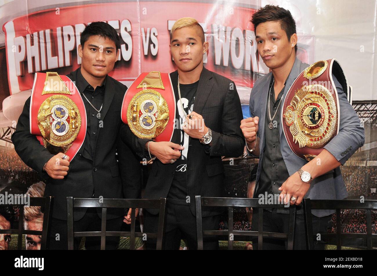 (L-R) Featherweight Boxers Mark "Magnifico" Magsayo, "Prince" Albert ...