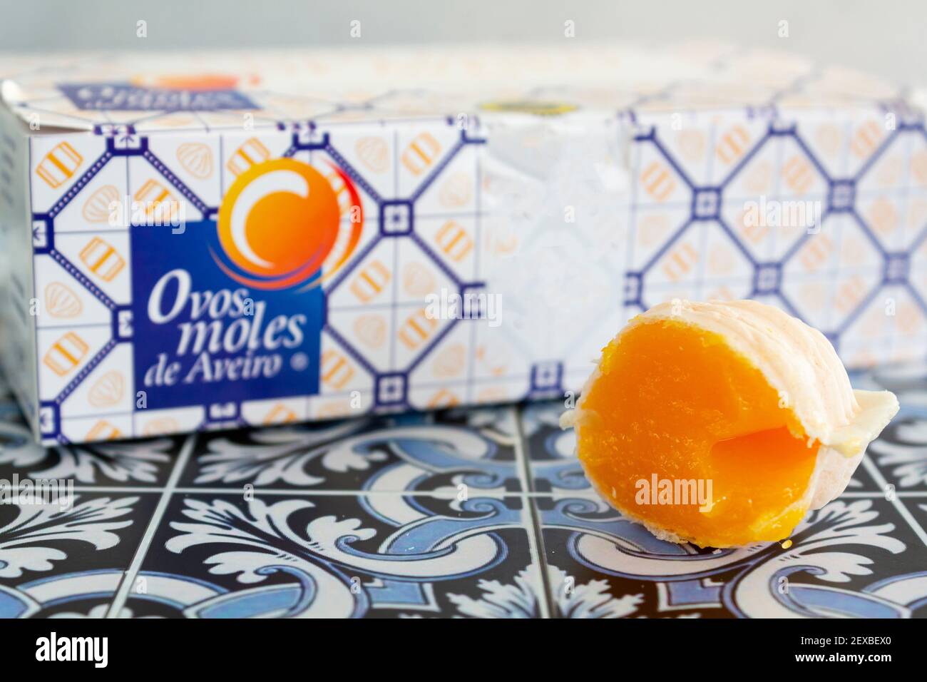 Traditional portuguese sweet called Ovos Moles de Aveiro Stock Photo ...