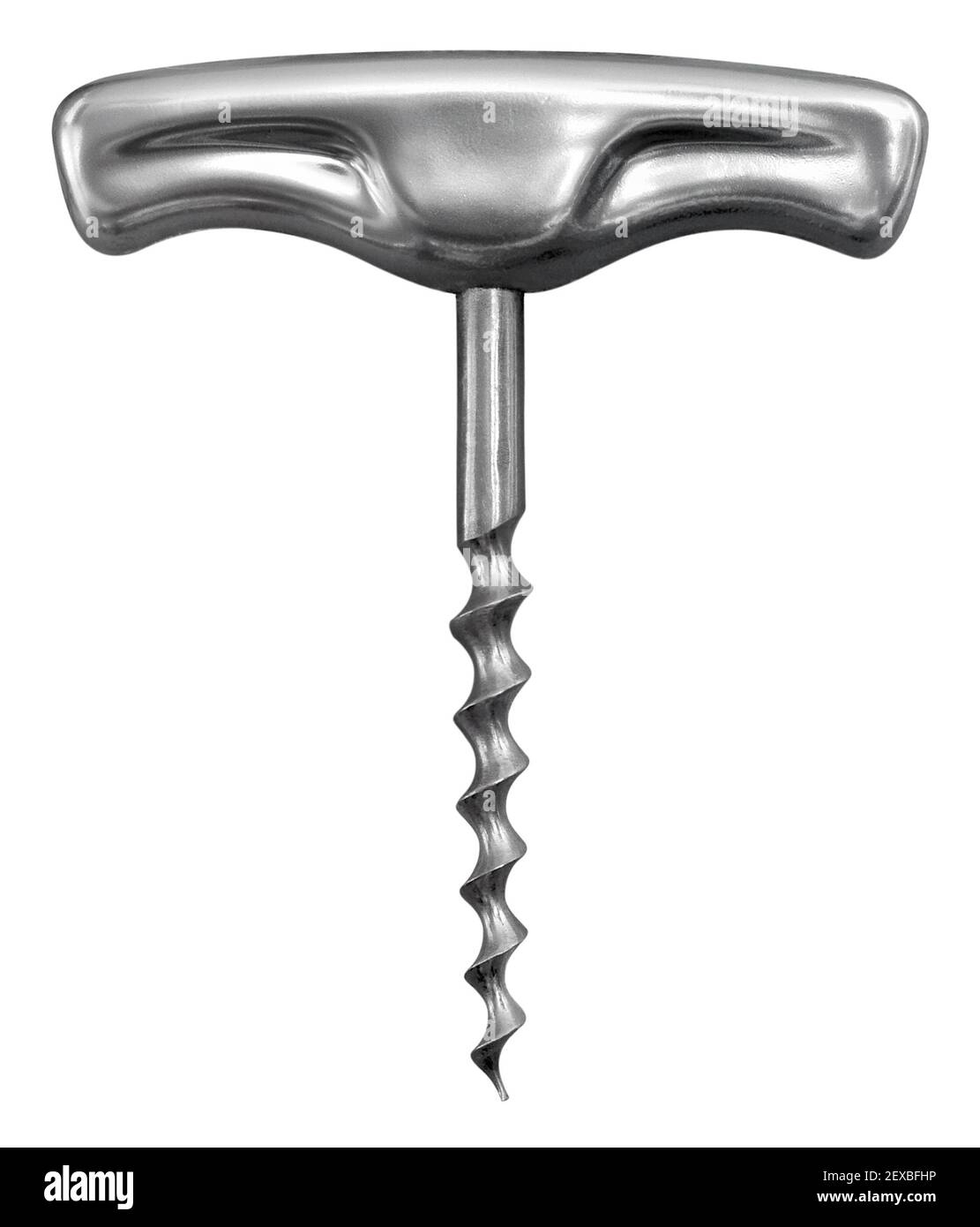 Metal corkscrew on white background Stock Photo - Alamy