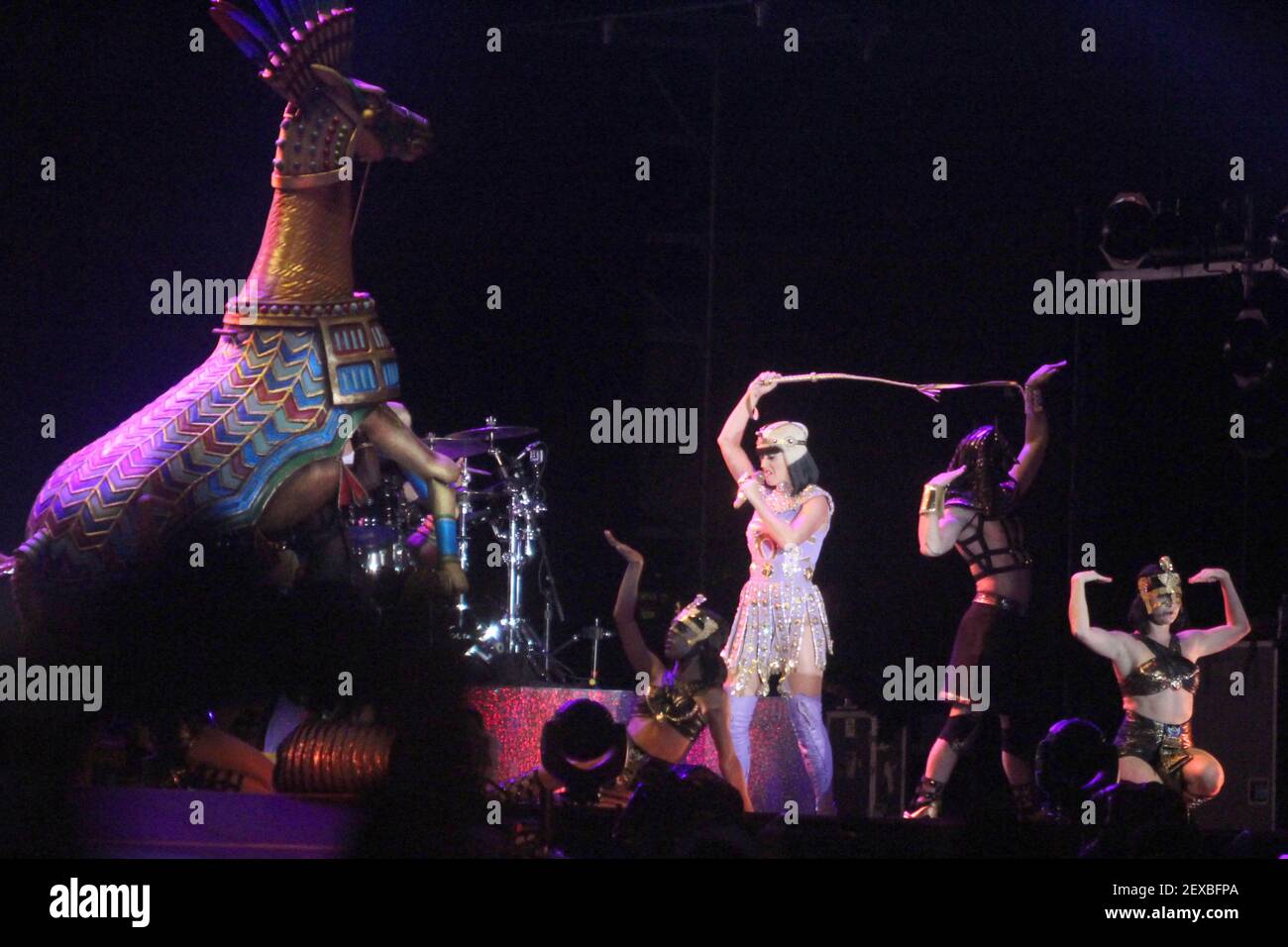 Katy Perry performs a live concert on stage during Rock in Rio 2015 ...