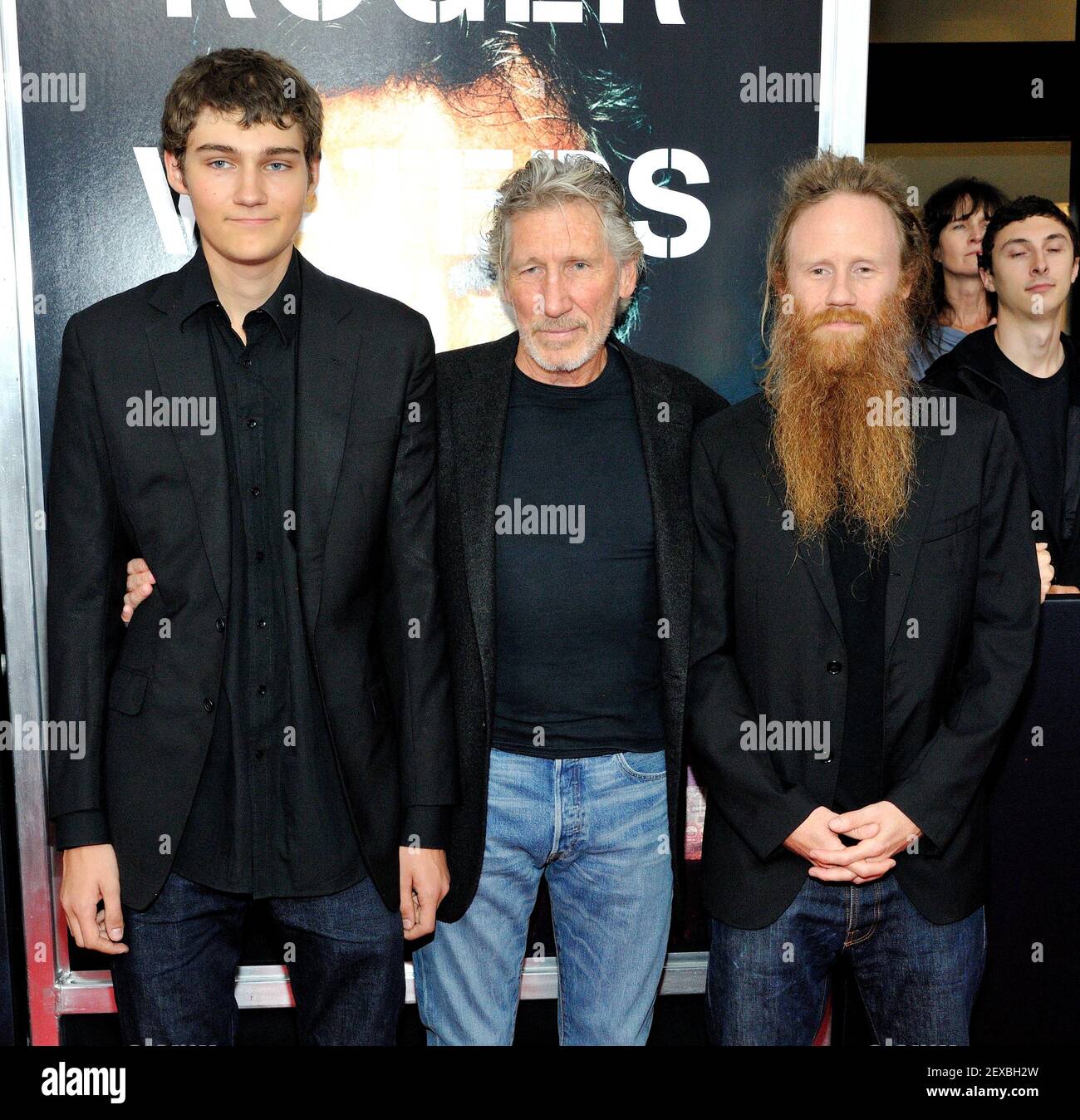 Musician Roger Waters and sons Jack (L) and Harry (R) attend the New ...