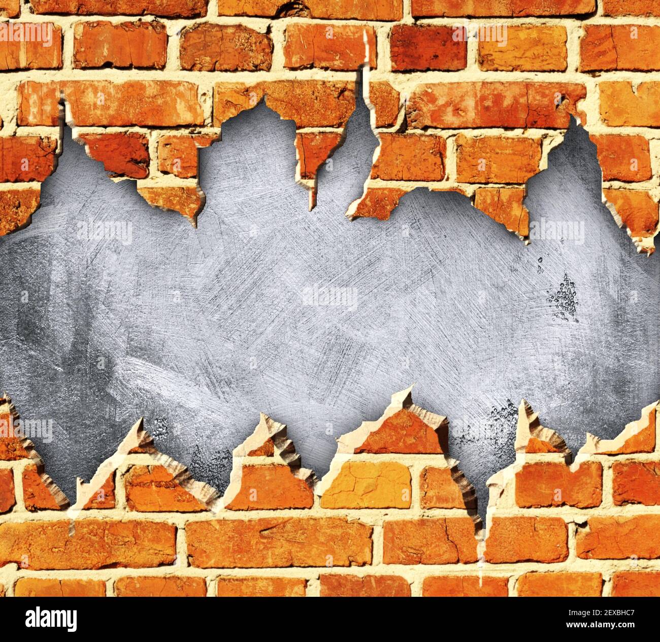 Torn brick wall Stock Photo - Alamy